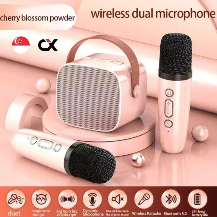 Mini Wireless Mic Bluetooth Small Speaker Outdoor Portable Karaoke ...