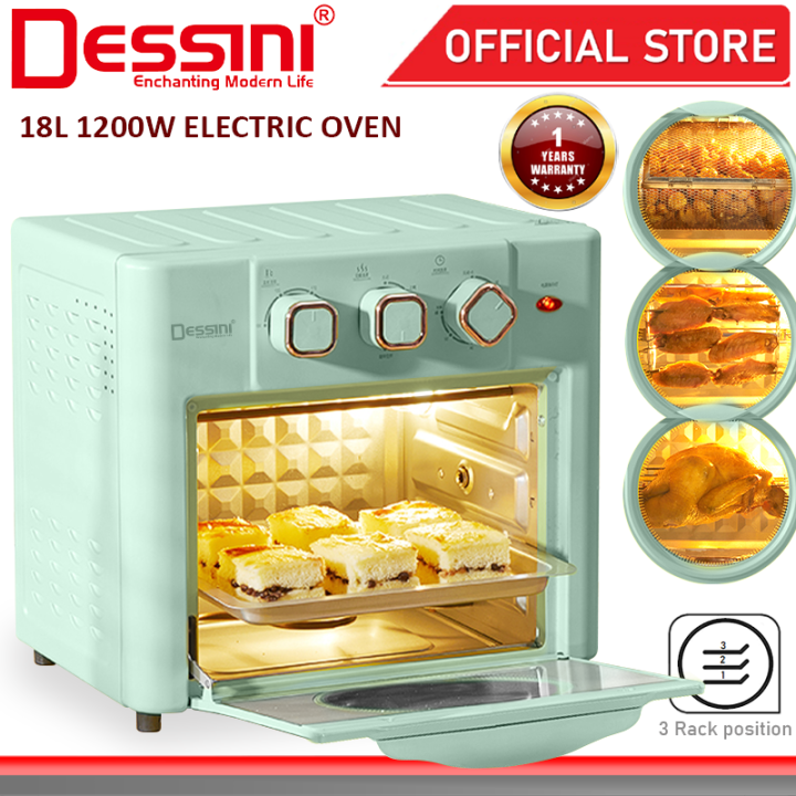 DESSINI ITALY 18L Electric Rotisserie Oven Convection Hot Air Fryer ...