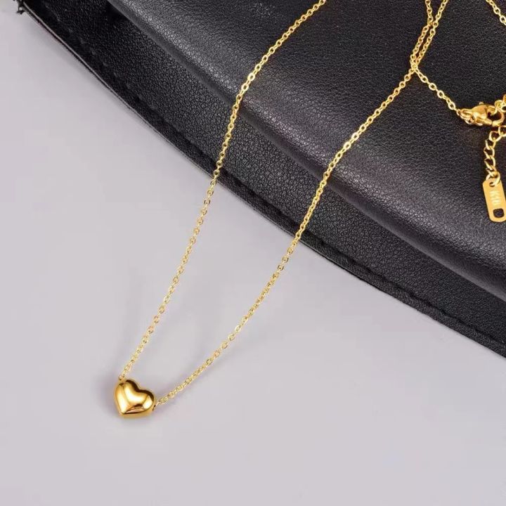🔥B.two👍 Korean Fashion Style Bangkok 18K Love Heart Necklace Gold ...