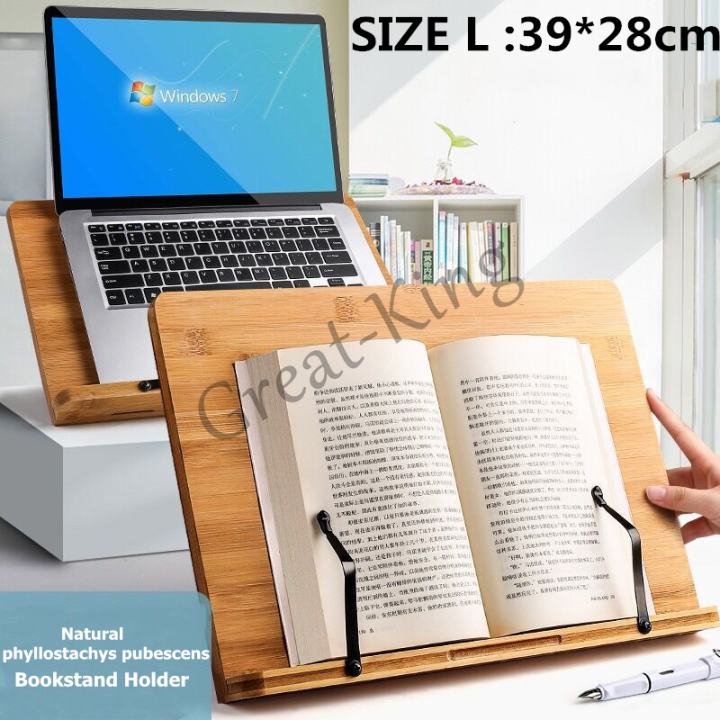 Great-King SIZE L/M Foldable Wooden Book Holder Stand For Reading ...