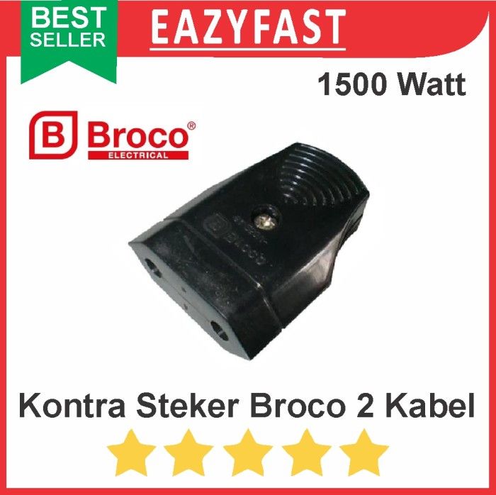 Contra Steker Broco 2 Kabel Colokan Female Kontra Stop Kontak Terminal ...