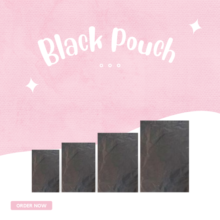 PLAIN BLACK POUCH SET OF 100 PCS SMALL | MEDIUM | LARGE | XTRA LARGE ...