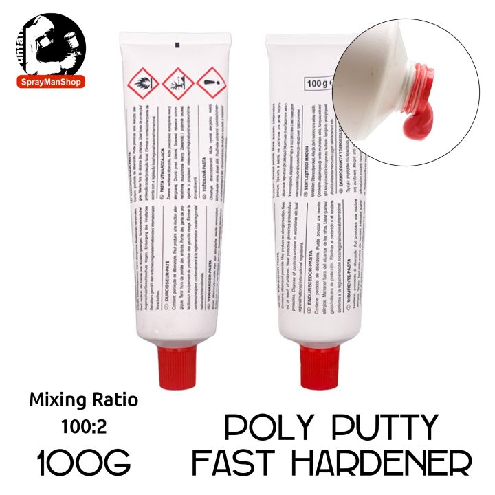 Poly Putty Fast Hardener Polyester Putty Universal Red Hardener 100g ...