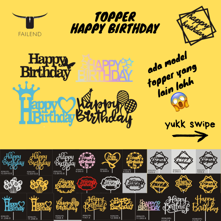 Cake topper happy birthday | Lazada Indonesia