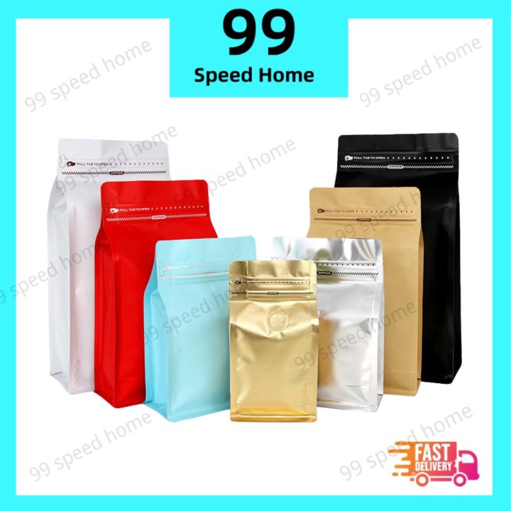 One Way Valve Aluminium Zip-lock Coffee Bean Bag Kopi Beg Packaging ...