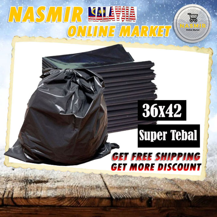 NASMIR 1KG +- Heavy Duty Garbage Rubbish Bag Large Plastik Sampah Tebal ...