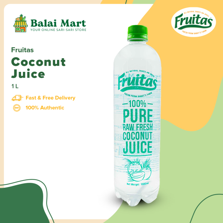 Fruitas Coconut Juice 1L 100% Pure, Raw, Fresh [Buko Juice, Beverage ...