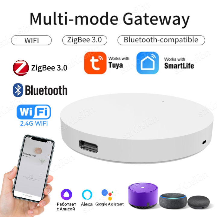 Tuya Zigbee Bluetooth Gateway Wireless BLE-Mesh Hub Smart Home Bridge Smart Life App Remote ...