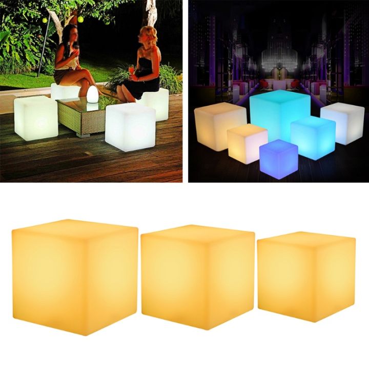 【Best-Selling】 ESPGlowing Cube Square Stool LED Cube Seat Chair ...