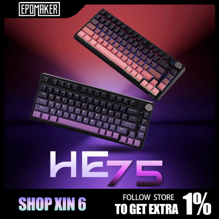 Epomaker HE75สวิตช์แม่เหล็ก Rt Hotswap คีย์บอร์ดออกแบบได้เองปะเก็น ...
