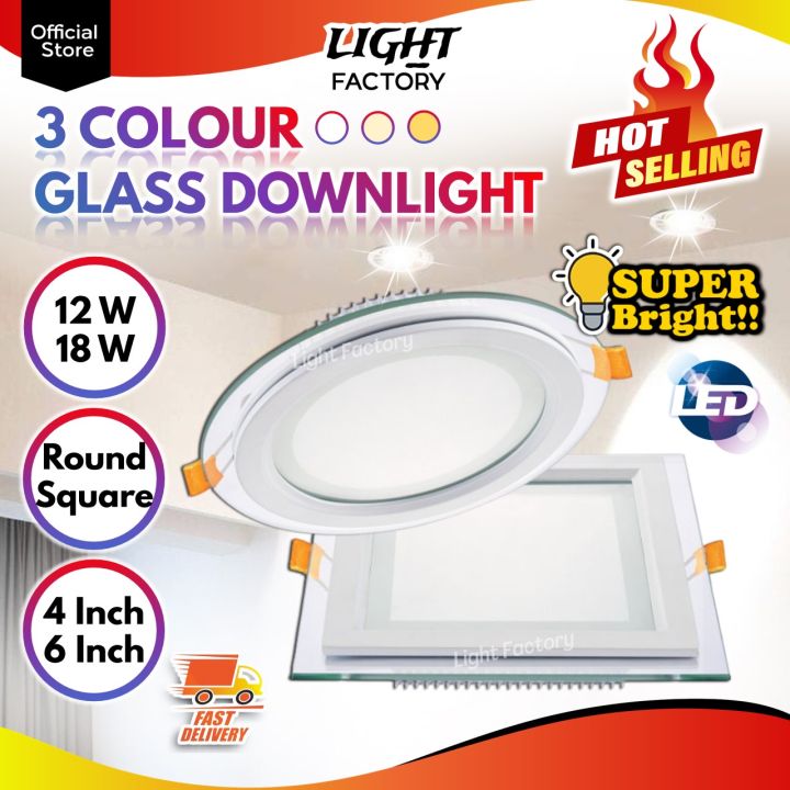 【3 YEARS WARRANTY】LED Glass Downlight Recess Downlight 4" 12W / 6" 18W ...