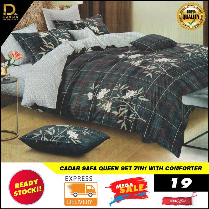 CADAR Safa Collection Bedroom Set 7 IN 1 Comforter Queen READY STOCK ...
