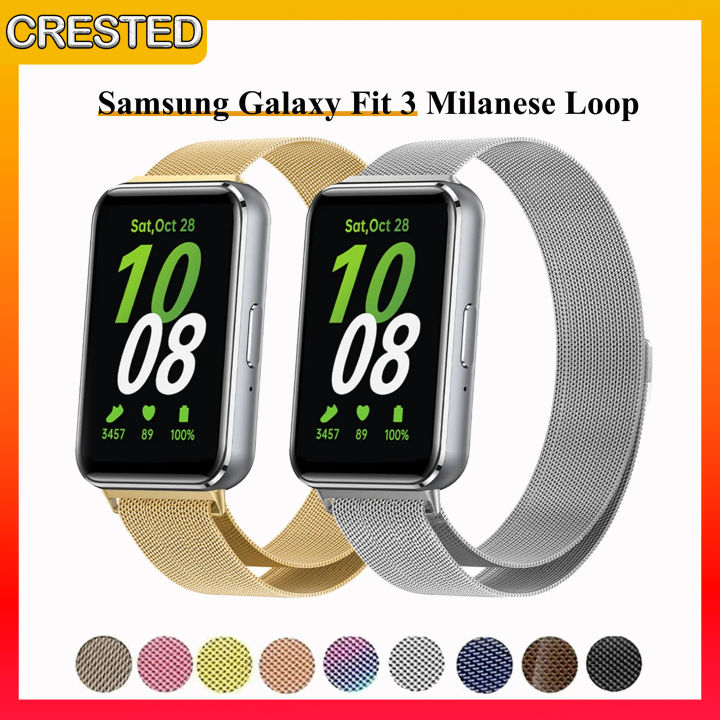 Strap for Samsung Galaxy Fit 3 Milanese Loop Women Men Stainless Steel ...