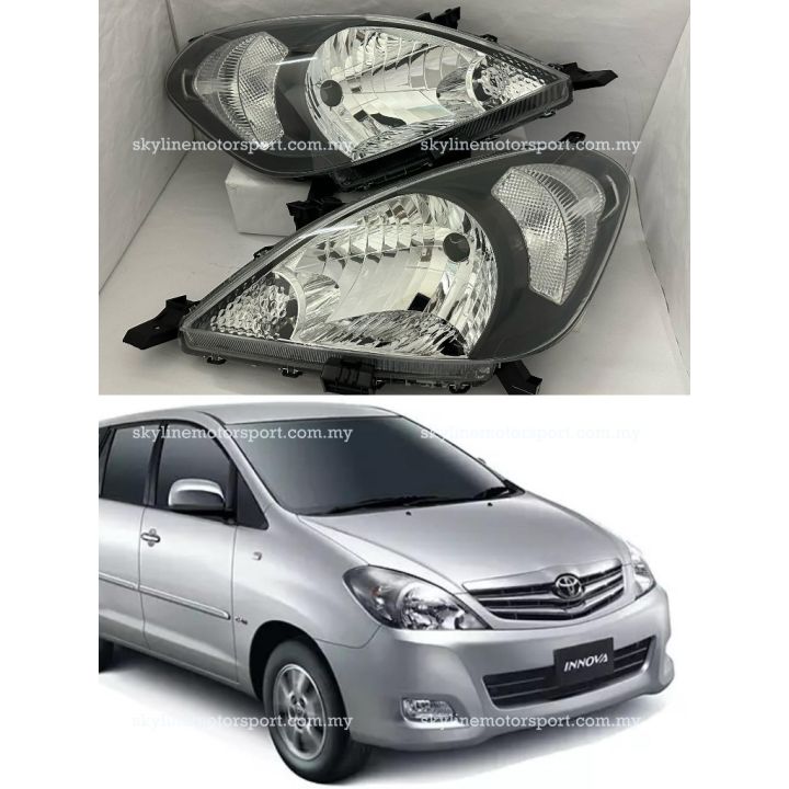 Toyota Innova Head Lamp Black Base Made in Thailand TYC 2005 2006 2007 ...