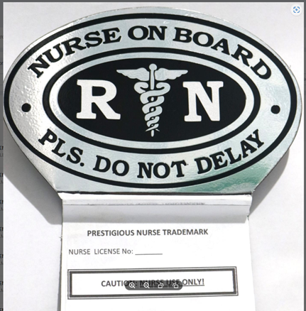 RN NURSE CAR EMBLEM (SILVER BLACK) | Lazada PH
