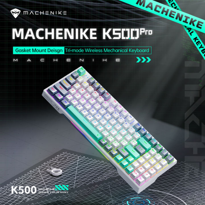 Machenike K500 Pro Gasket Mount Gaming Keyboard Tri-Mode Wired ...