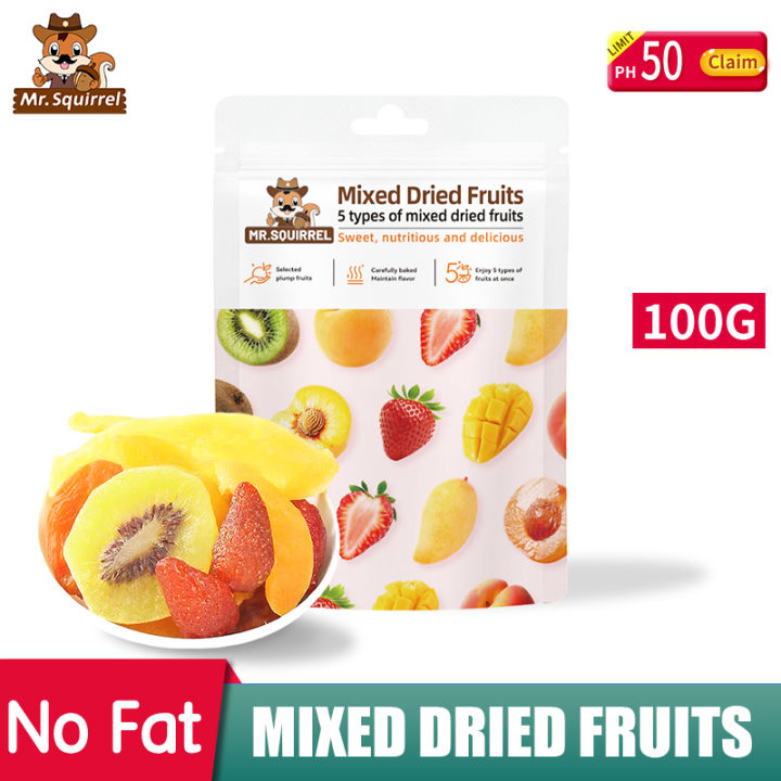 Mr.Squirrel Dried Fruits Mix 100g 5 Fruits Organic Sugar Free Low Carb ...