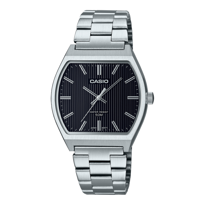Casio (MTP-B140D-1AVDF) Silver Stainless Steel Strap 50 Meter Water ...