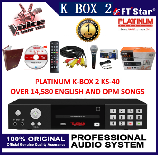 Platinum K-BOX 2 KS-40+ DVD Karaoke Player with 16000 Songs and Free DM-6000S Wired Mic | Lazada PH