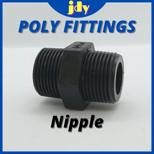HDPE Poly Fitting PE Pipe Poly Pipe Connector Nipple 1/2" 3/4" 1" 1-1/2 ...