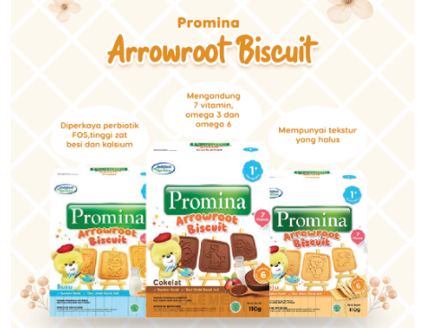 Promina Arrowroot Biskuit 1+ tahun keatas 110gr | Lazada Indonesia