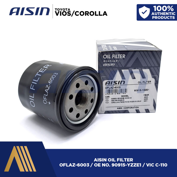 Aisin Oil Filter Toyota Vios / Corolla / OE No. 90915-YZZE1 / Vic C-110 ...