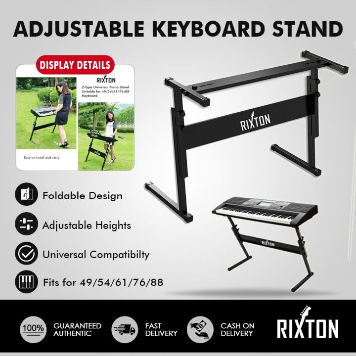RIXTON Adjustable Keyboard Stand Electric Piano Stand Z-Type Keyboard ...