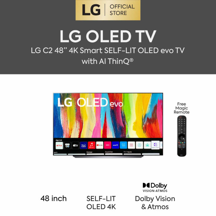 LG OLED Evo C3 120Hz Dolby Atmos 4K Smart TV (48 ") oled48c3psa | Lazada