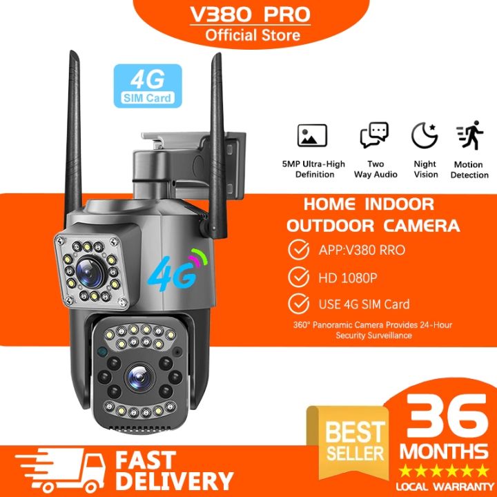 ♩V380 Pro Wireless Dual lens Outdoor Waterproof Wifi 360 Cctv Camera HD ...