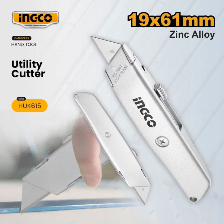 Ingco HUK615 Utility Cutter Zinc Alloy Body with SK5 Blade IHT | Lazada PH