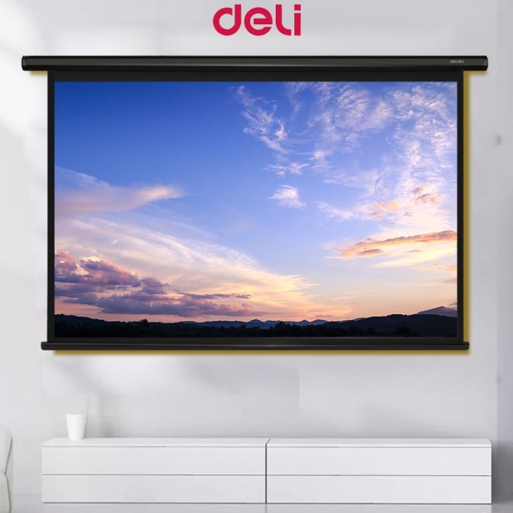 Deli 100 inch Projection Screen 16:10 Home Office Automatic Remote ...