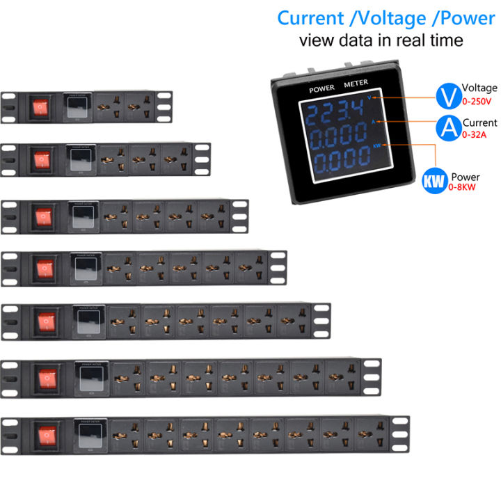 Smart PDU power board 3500W watt meter voltage/current/power meter 2-12 ...