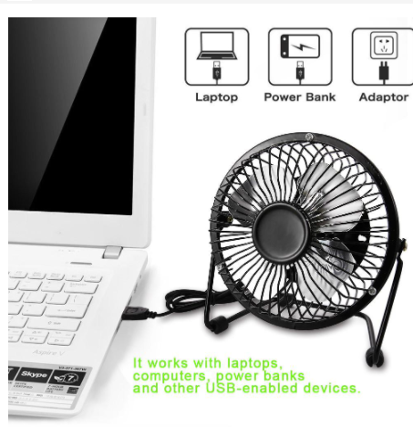 Portable USB Mini electric fan Desktop Cooling for laptop/power bank ...
