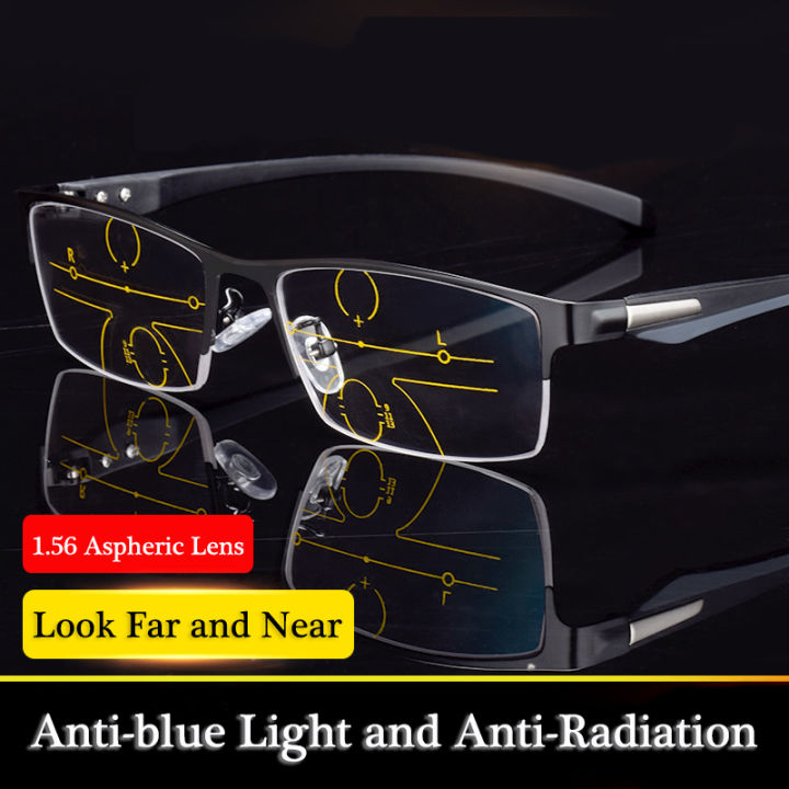 3in1 Progressive Multifocal Lens Focus Reading Glasses Easy to Look Far ...