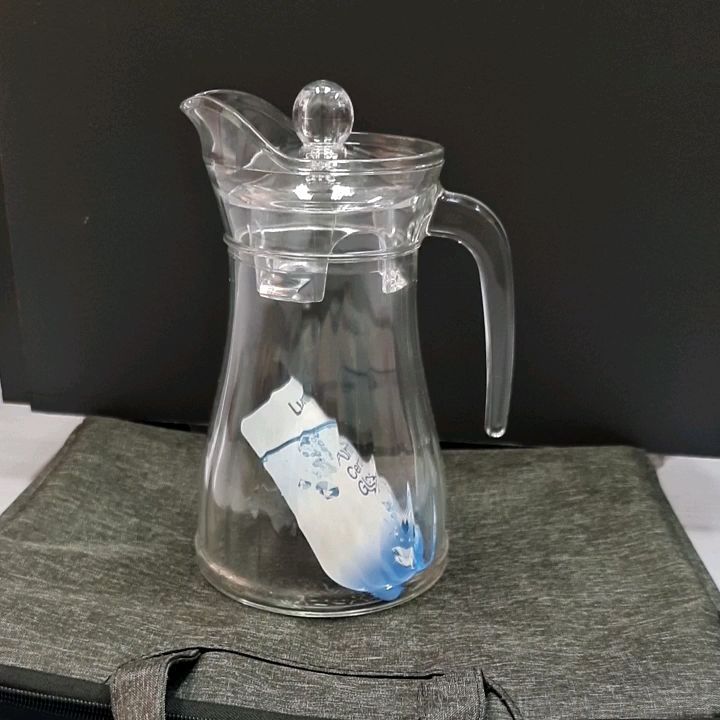 Luminarc Glass Jug Bucolique 1.3L with Plastic Lid Water Juice Pitcher ...