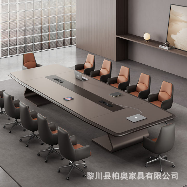Painted Conference Table Long Table Simple Modern High-end Light Luxury ...