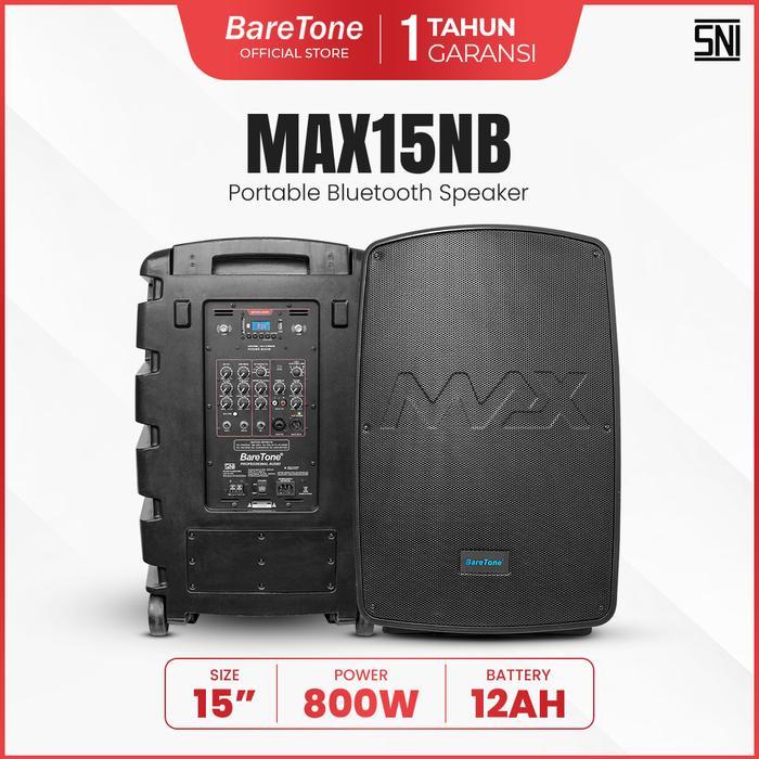 BareTone Speaker Portable MAX15NB Speaker Bluetooth 15 Inch Portable ...