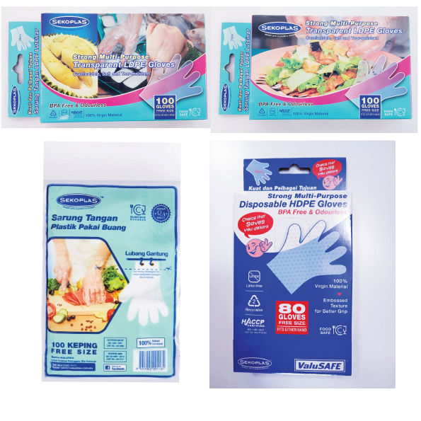 SEKOPLAS Disposable Hand Gloves🔥LOCAL READY STOCK🔥 | Lazada Malaysia