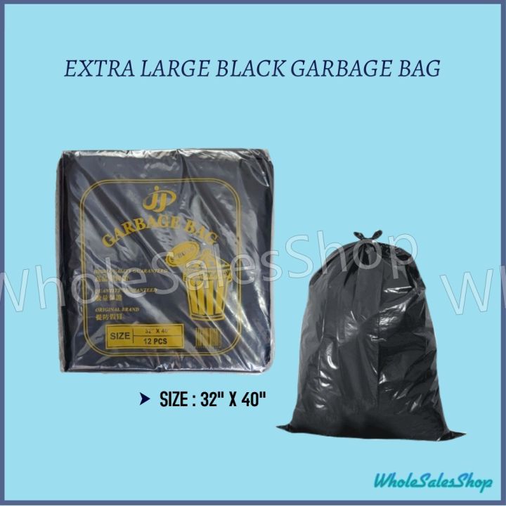 [32 INCH X 40 INCH] EXTRA LARGE BLACK GARBAGE BAG RUBBISH BAG PLASTIK ...