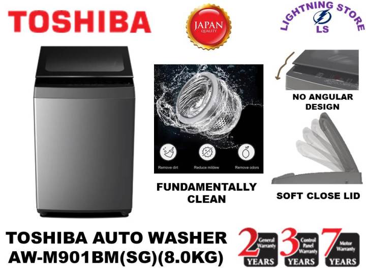 TOSHIBA FULLY AUTO WASHING MACHINE 8KG AW-M901BM(SG) | Lazada