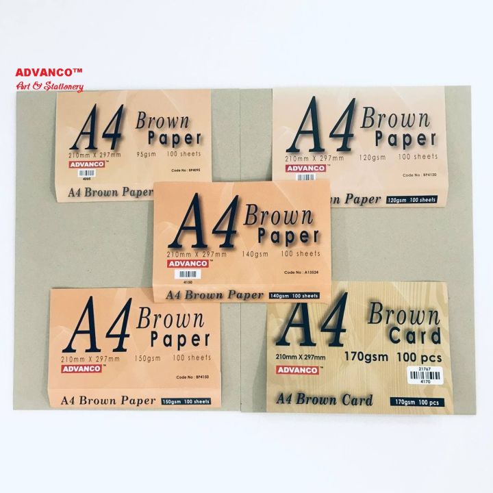 BROWN PAPER / CRAFT PAPER SIZE A4 (95G | 120G | 140G | 170G) | Lazada