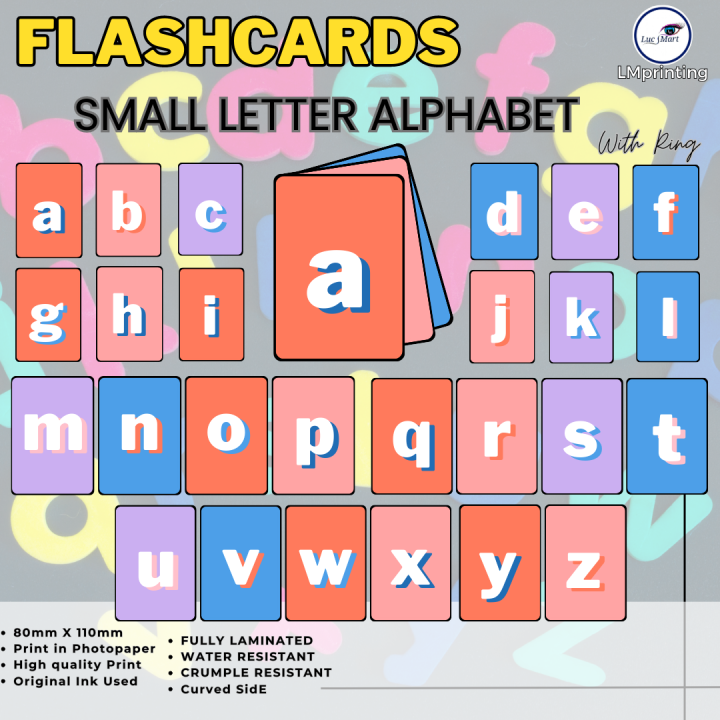 fast shipping- EDUCATIONAL LAMINATED FLASH CARDS - ALPHABET/ SMALL ...