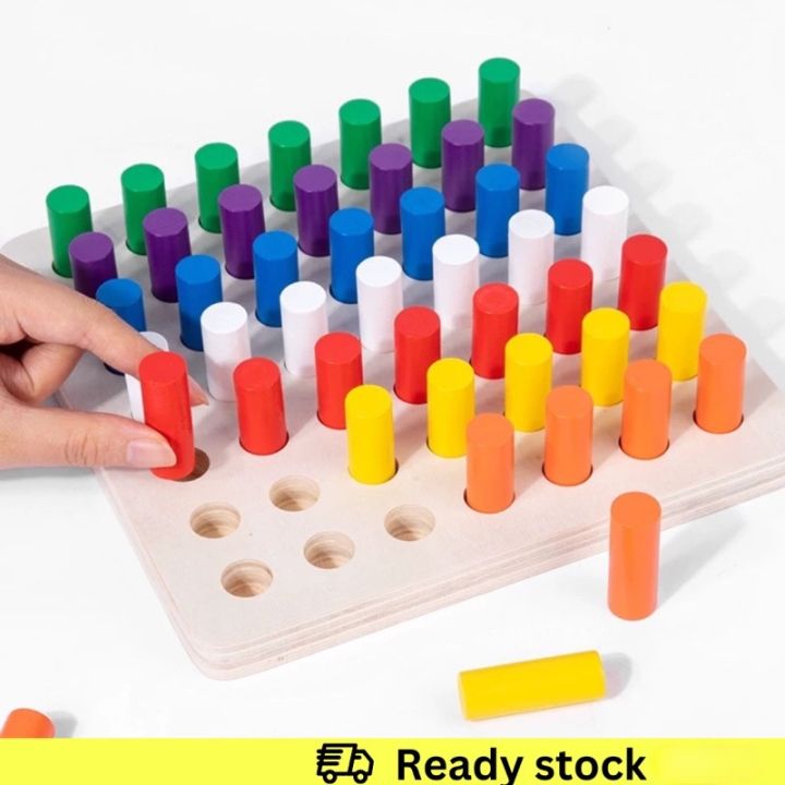 Wooden Educational Pegs Pegboard Fine Motor Skills | Lazada PH