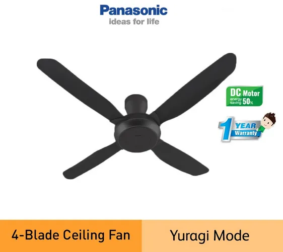 PANASONIC 1400mm Electric Ceiling Fan F-M14FEVBKH | Energy Saving DC ...