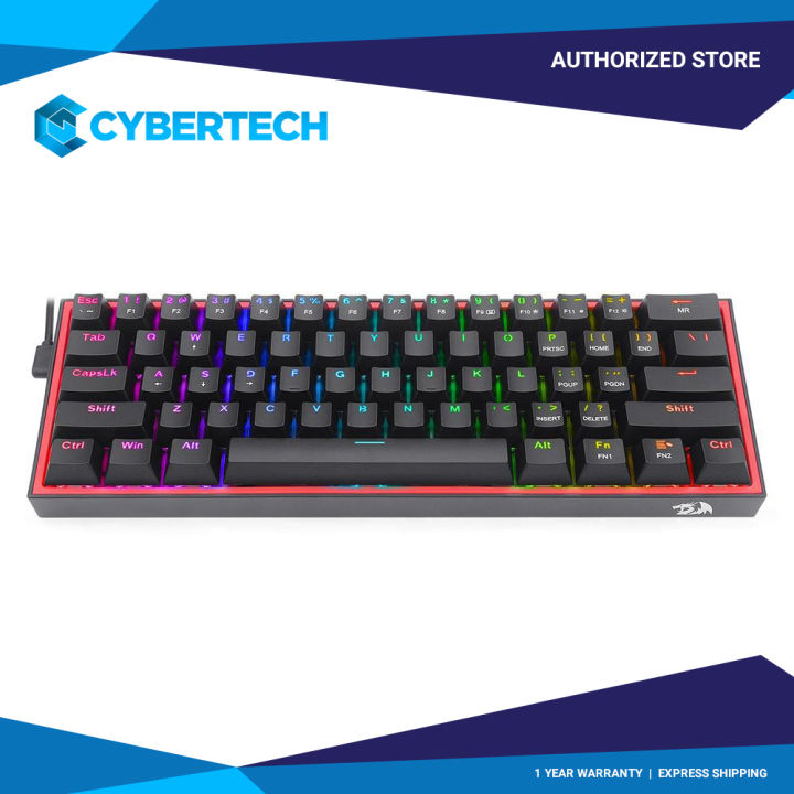 Redragon Fizz RGB Wired Mechanical Gaming Keyboard (Black) (Dust-Proof ...