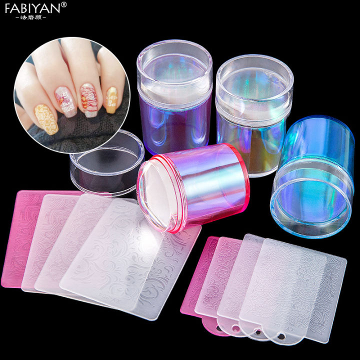 Silicone Aurora Color Nail Art Stamping Kit French For Manicure Plate ...