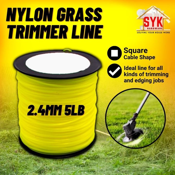 SYK Nylon Tali Mesin Rumput Heavy Duty Trimmer Line Grass Cutter Brush Cutter Accessories ...