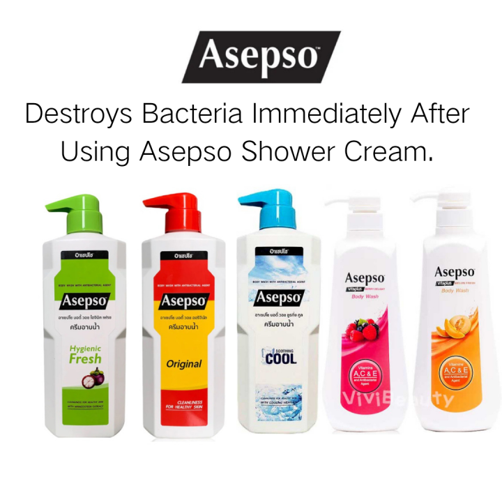 Asepso Body Wash, Asepso Shower Cream 5 Formulas (500ml) | Lazada
