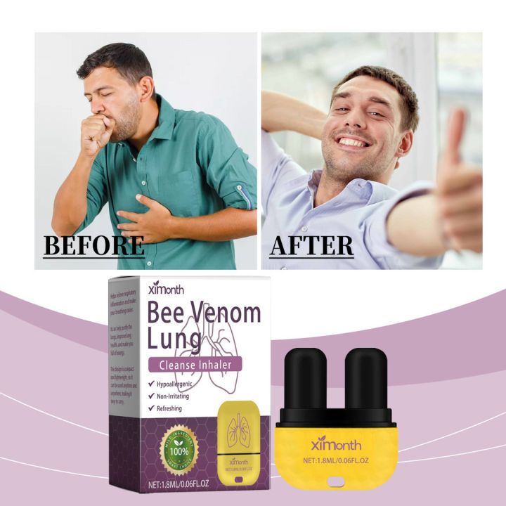 Bee Venom Lung Cleanse Inhaler, Respiratory Cleansing Herbal Nasal ...