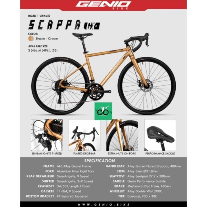sepeda Balap Gravel Genio Scappa GX Alloy GEN2 TERBARU | Lazada Indonesia